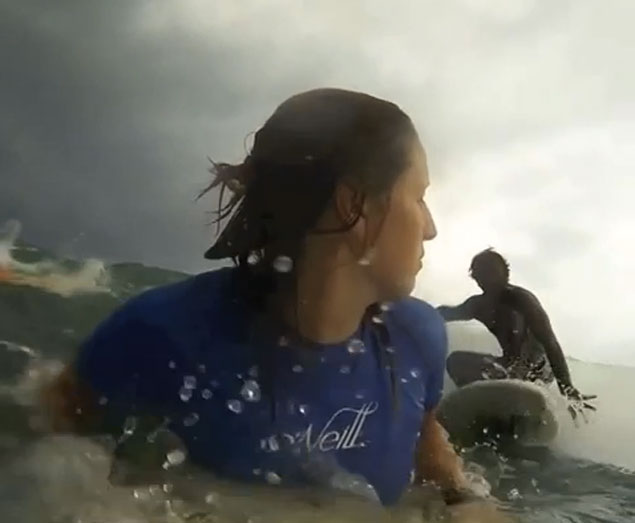 gopro wipeout surfboard to the face - Irish Around Oz
